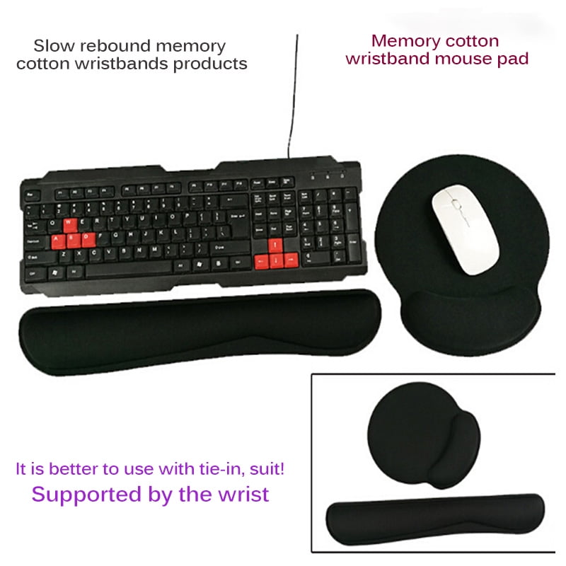 Buy Lemonbest Black Keyboard Tray Memory Foam Natural Rubber Bottom ...