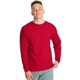 Hanes Beefy-T Unisex Long-Sleeve T-Shirt, Value 2-Pack Deep Red M ...