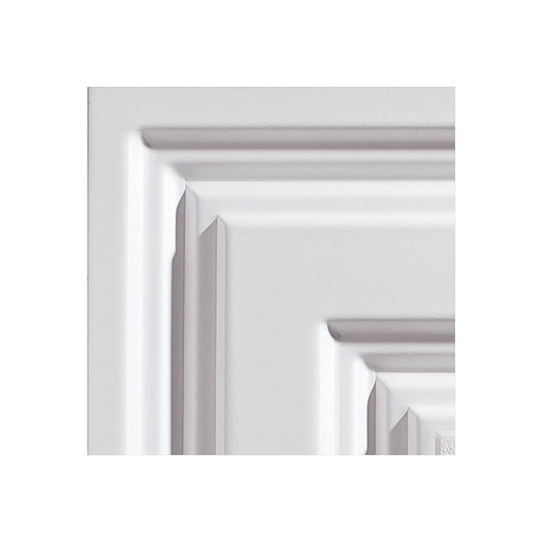 Genesis Icon Relief White Ceiling Tiles - Easy Drop-In Installation ...