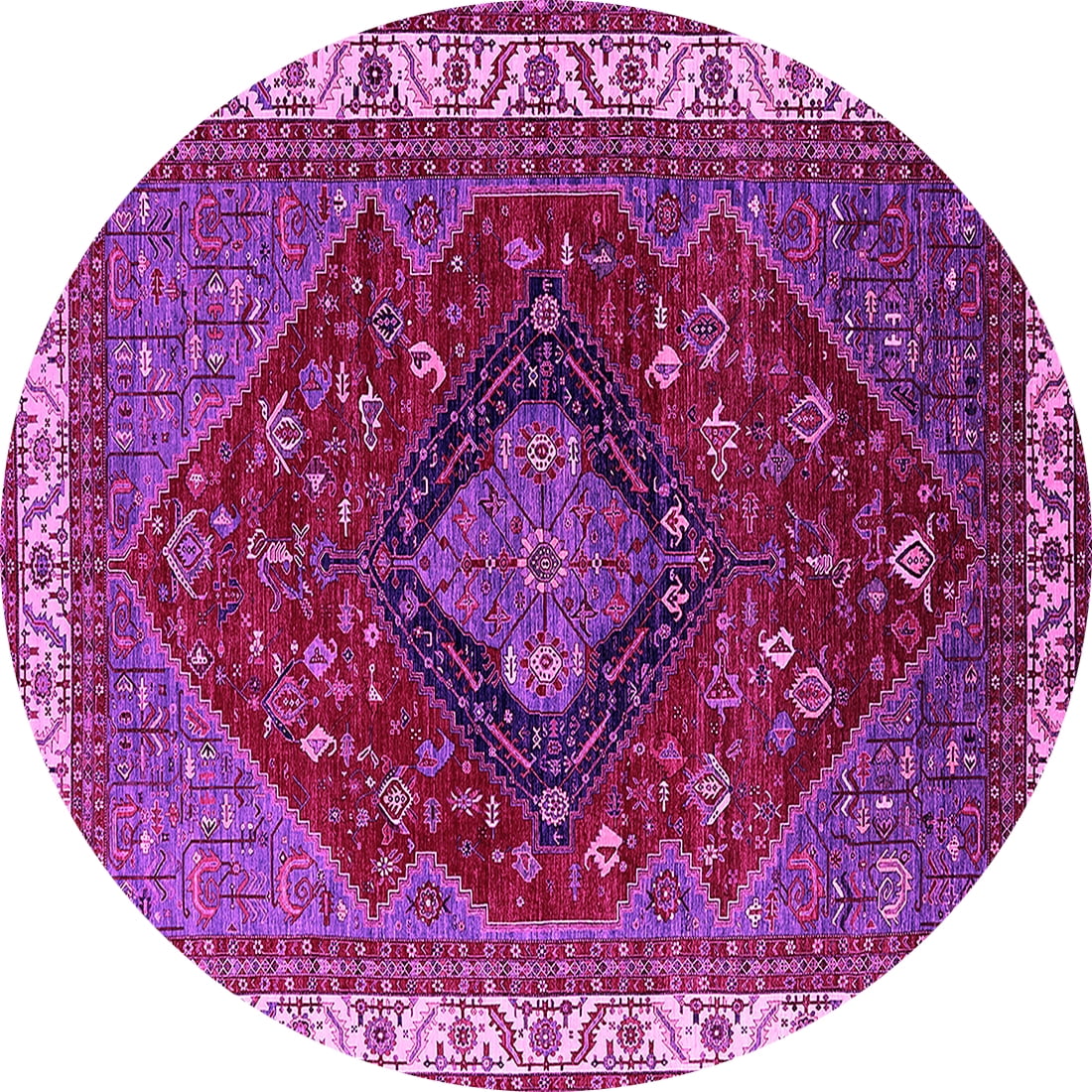 Ahgly Company Indoor Round Persian Pink Traditional Area Rugs, 8' Round ...