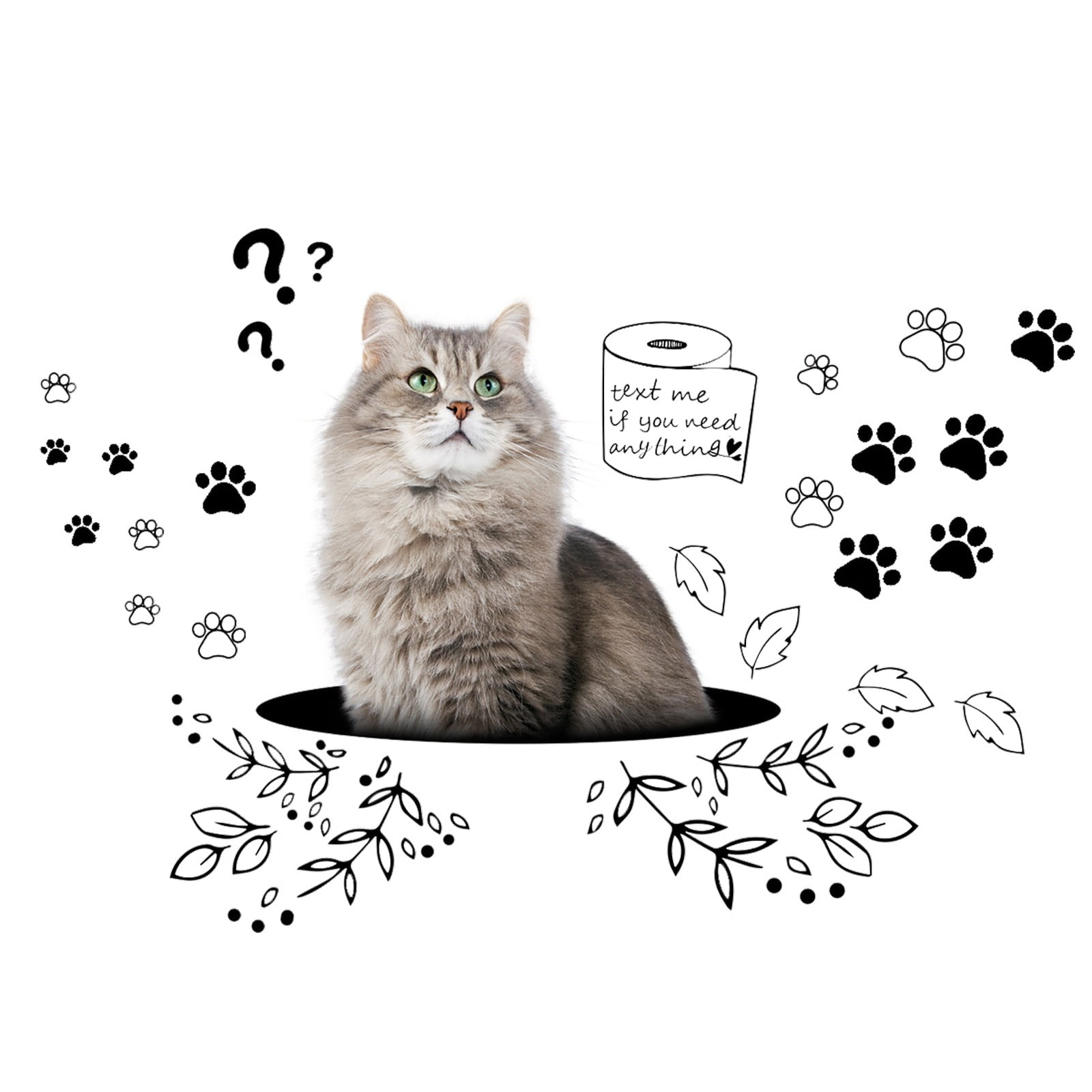 Stickers Prank Stickers TEXT ME IF YOU NEED ANY THING Toilet Sticker ...