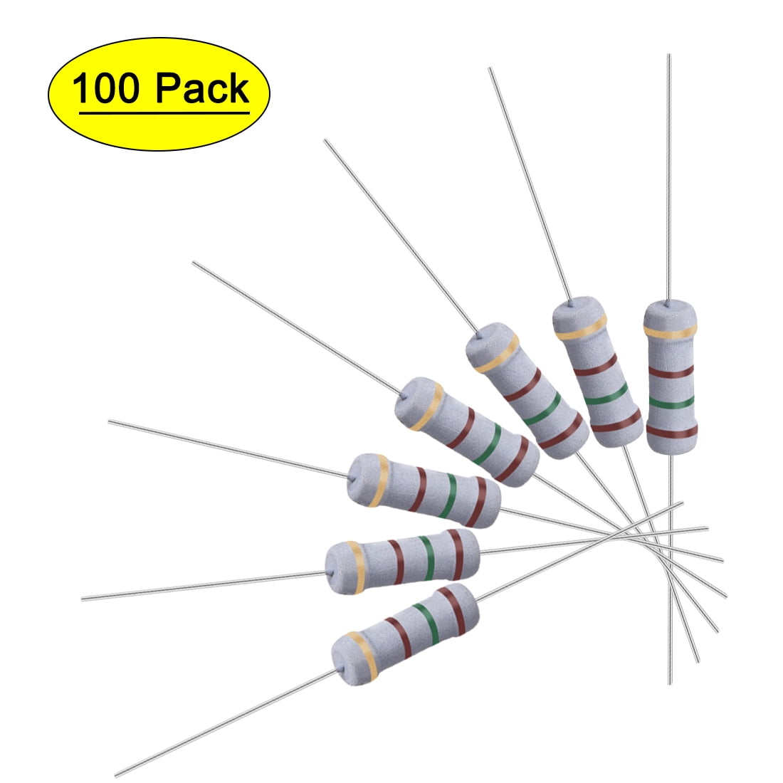 Uxcell 150 Ohm 1W ±5% Tolerance Axile Lead Metal Oxide Film Resistor ...