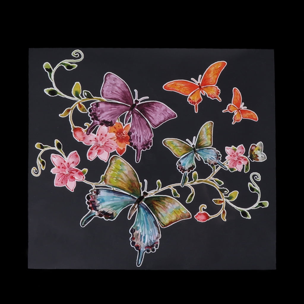 heat press ironing applique ~260x190mm Butterfly print transfer patch ...