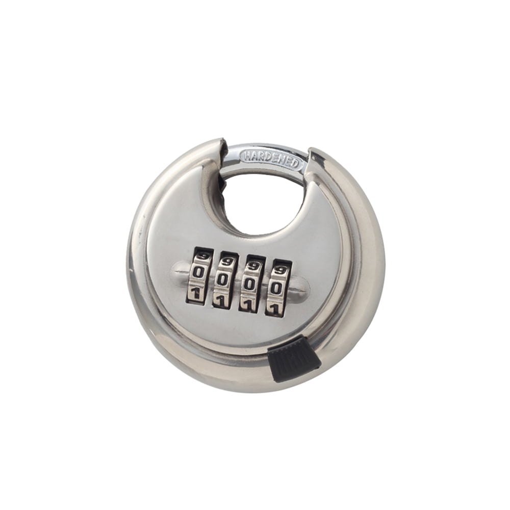 BE-TOOL 4 Digital Combination Padlock, Round Stainless Steel Digital ...