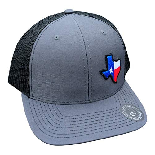 Sunbelt Mfg. Co. Texas State Flag, Black and Charcoal Snap Back Hat ...