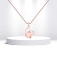 Auory Sterling Silver Heart Pendant - Double Heart Pendant Necklace ...