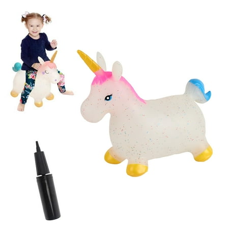 Horse Bouncy Inflatable Animal Ride On Toy with Pump Gifts for Children ...