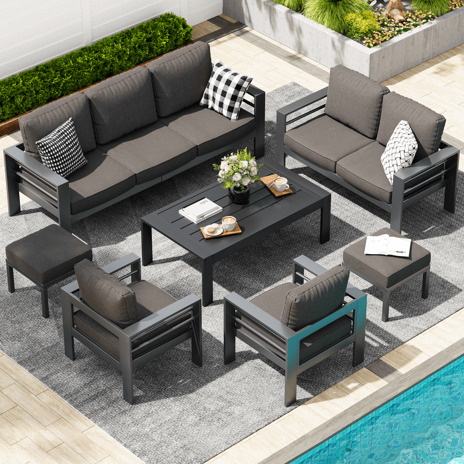 Click here for Yodolla 7-Piece Aluminum Outdoor Patio Furniture S... prices