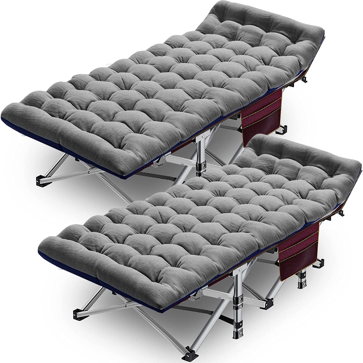 Slsy Cot, 2 Pack Folding Camping Cots for Adults, Sleeping Cots ...