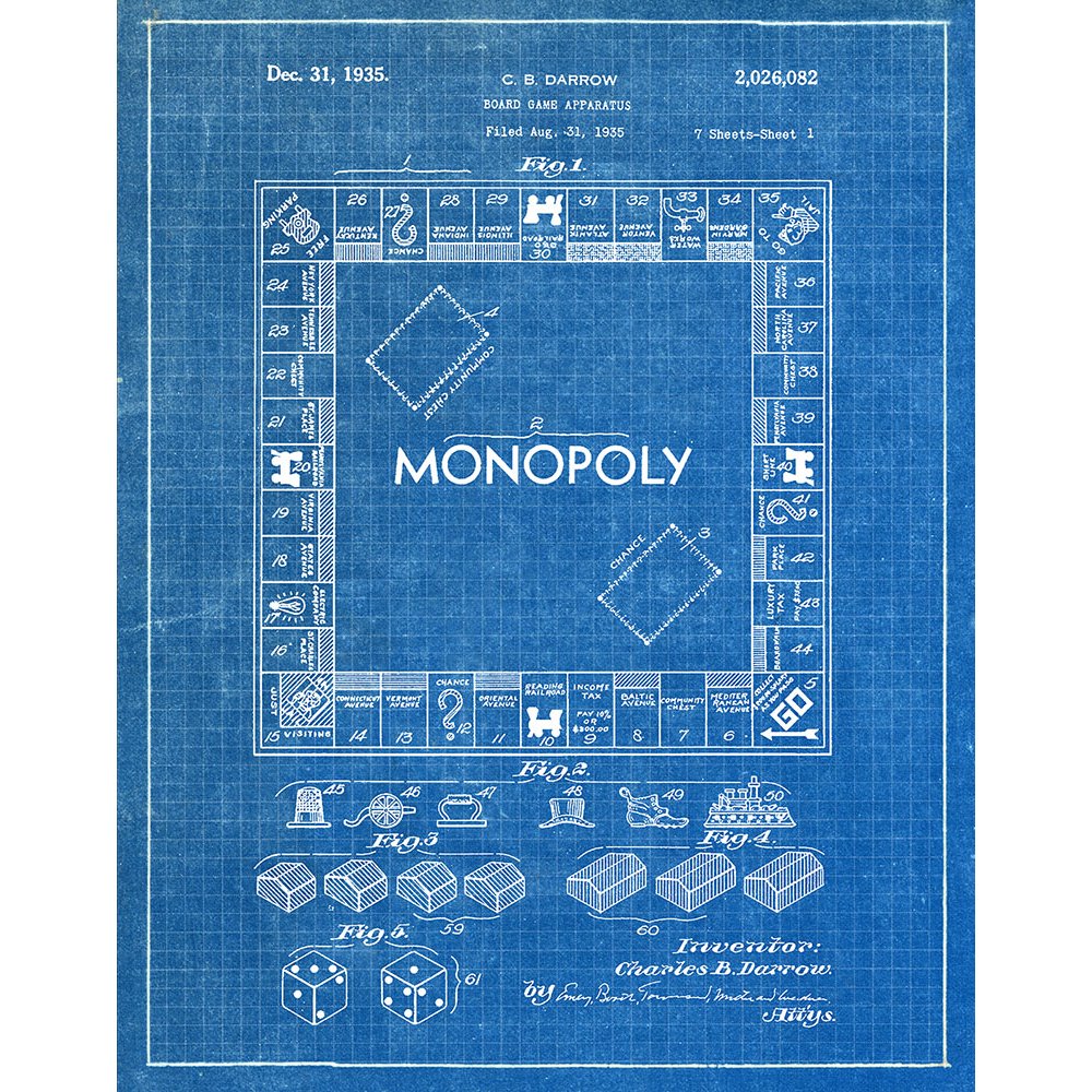 Original Monopoly Game Artwork Submitted In 1935 - Toys and Games ...