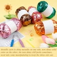 2 Skeins Metallic T Shirt Yarn for Crocheting, 2x100g/2x33yd Shiny ...