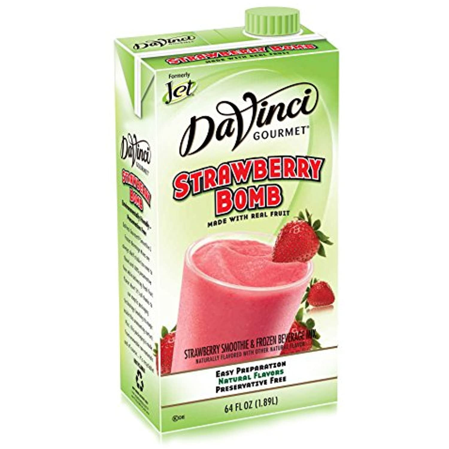 DaVinci Strawberry Bomb Smoothie Mix, 64-Ounce Box (Pack of 6 ...