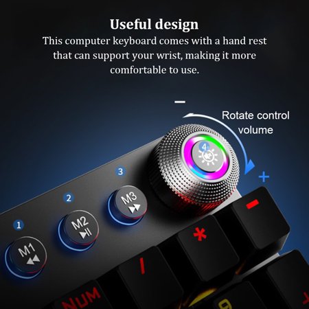 Computer Wired Keyboards with Hand Rest Laptop Fast Switch RGB Response ...