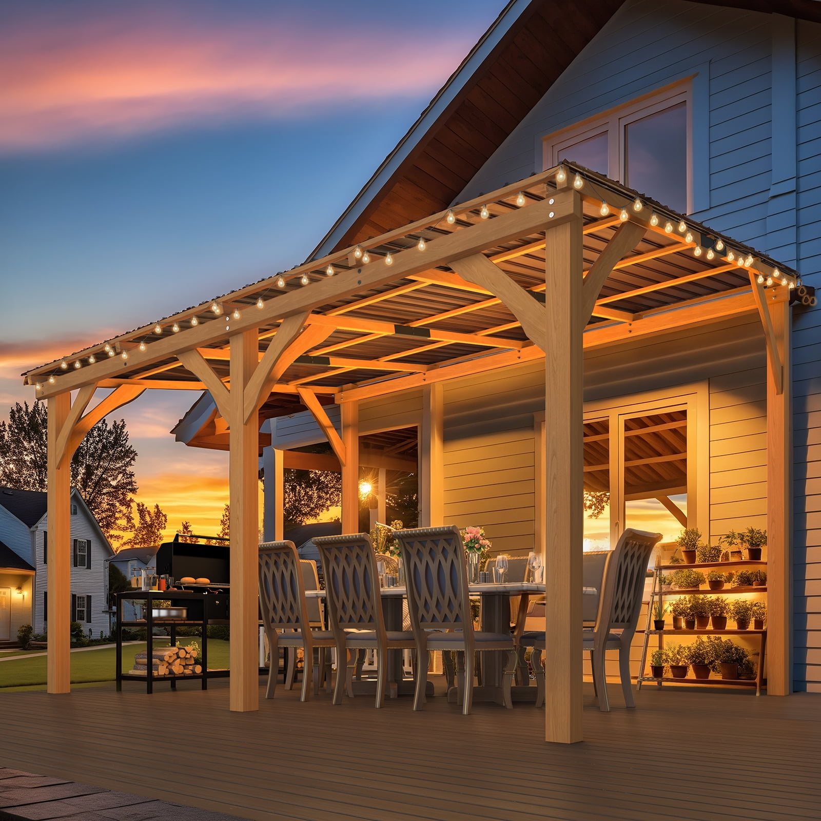 Click here for Yodolla 12 X 10 Wall-Mounted Outdoor Wood Gazebo... prices