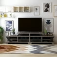 Furniture of America Mezu Contemporary Grey 80-inch 8-Shelf TV Console ...