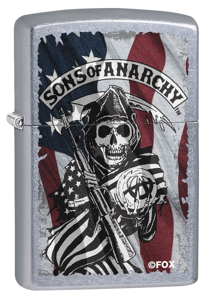 Zippo Lighter: Sons of Anarchy American Flag - Street Chrome 79407 - Walmart.com