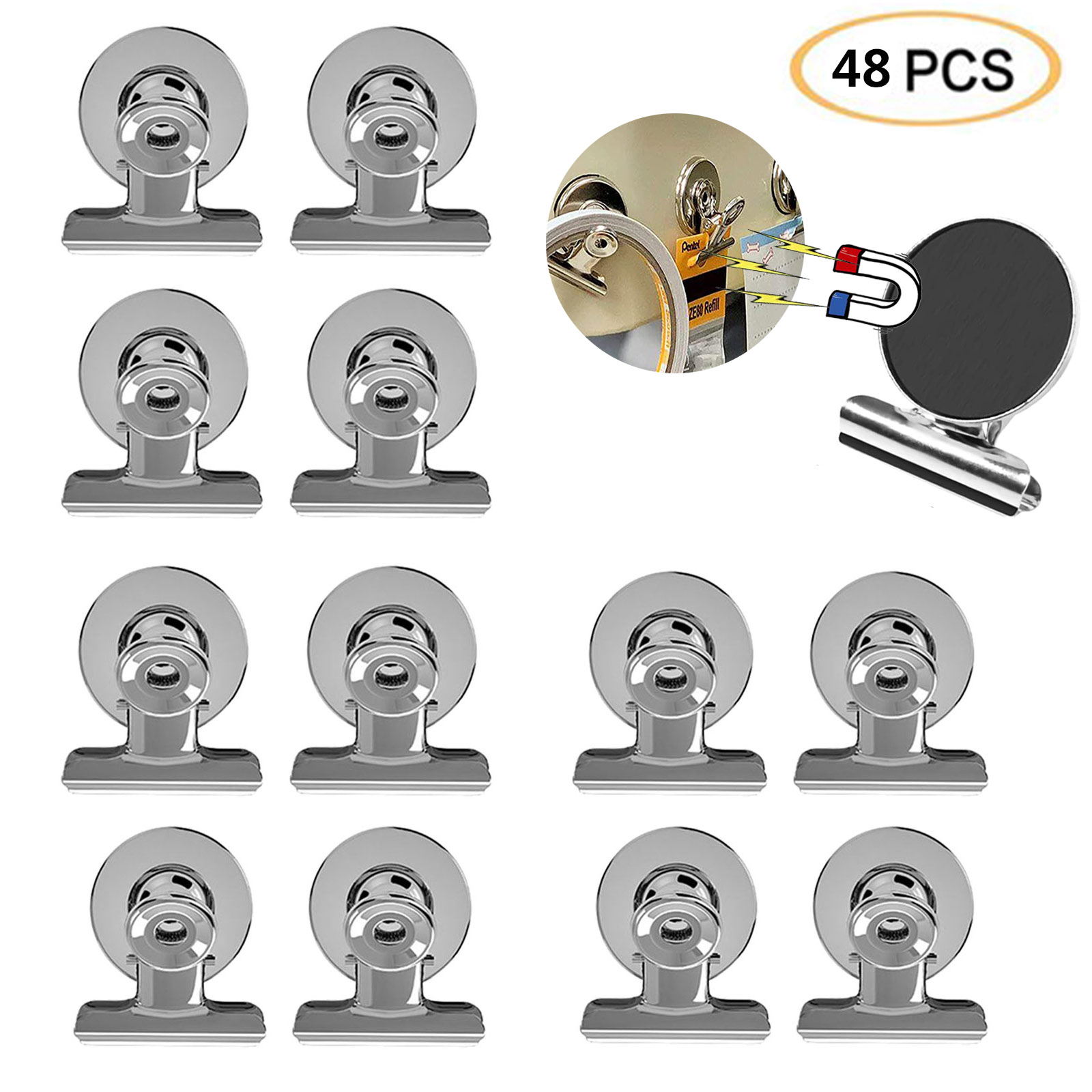 Magnetic Clips for Refrigerator, Multi-purpose Magnetic Spring Clips ...