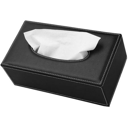 Rectangular leather tissue box, 1 pc. black | Walmart Canada