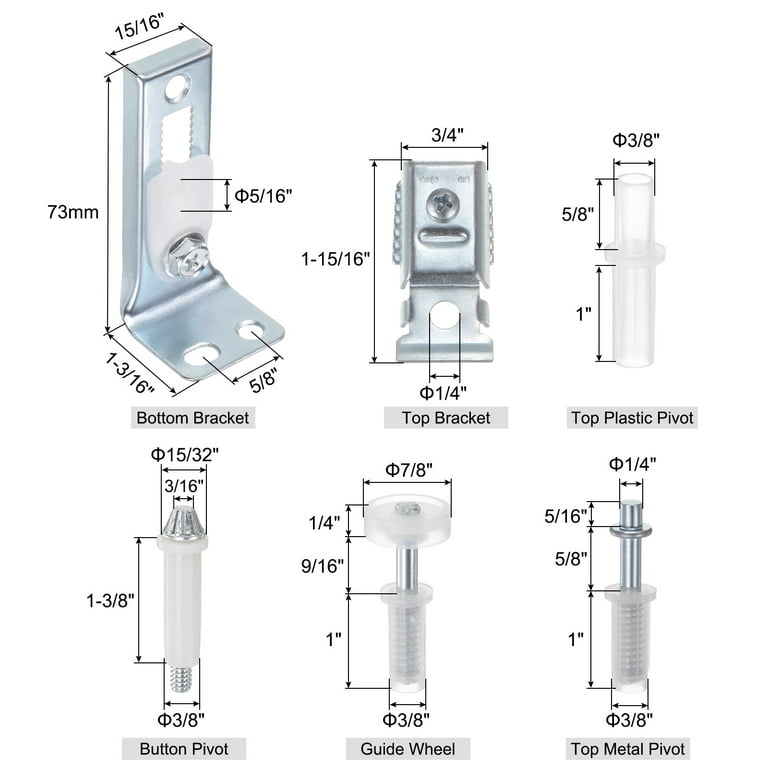 Closet Kit Bifold Door Uxcell 32pcs Hardware Kit Include Top & Bottom ...