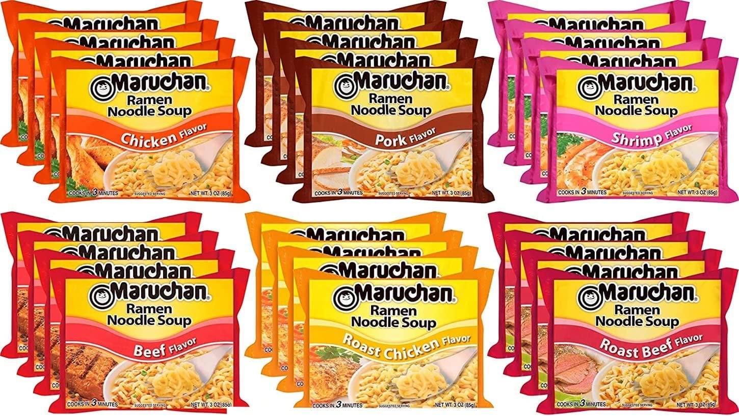 Maruchan Ramen Noodle Soup Variety Mix - 6 Flavors, 24-3 ounce packs ...