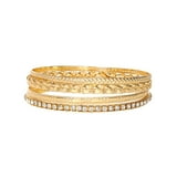 Jessica Simpson Women's Rhinestone Bangle Bracelet Set, 5-Piece ...