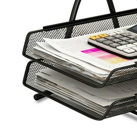 Mesh Desk Paper Holder Office Desk Document Tray Mesh Bracket Paper ...