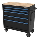 HART 36-Inch 5-Drawer Mobile Tool Chest Workbench with Wood Top ...