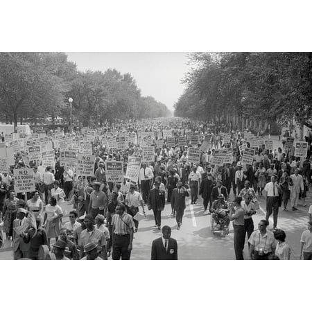 August 28 1963 - A large group of activists at the March on Washington ...