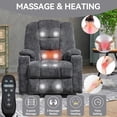 MAYEERTY Dark Grey Chenille 350lbs Power Lift Recliner, Massage Heat ...