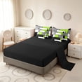 Manfei Abstract Grid Queen Bedding, Lime Green Checkered Bedding ...