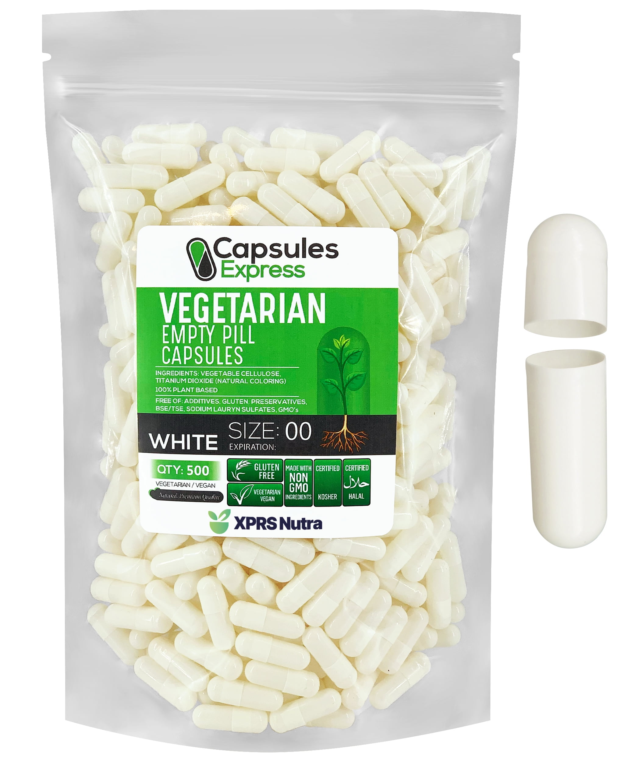 XPRS Nutra Size 00 White Empty Vegan Capsules - Vegetarian/Vegetable ...