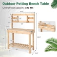 Costway Outdoor Large Workbench - Wooden Garden Potting Bench with ...