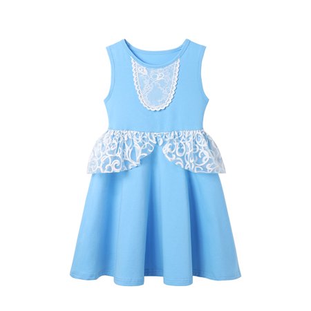 Disney Princess Casual Dress Peach Princess Rapunzel Mermaid Ariel ...