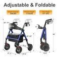 ZOTO Mobility Walker for Seniors, Lightweight Folding Rolling Walker ...