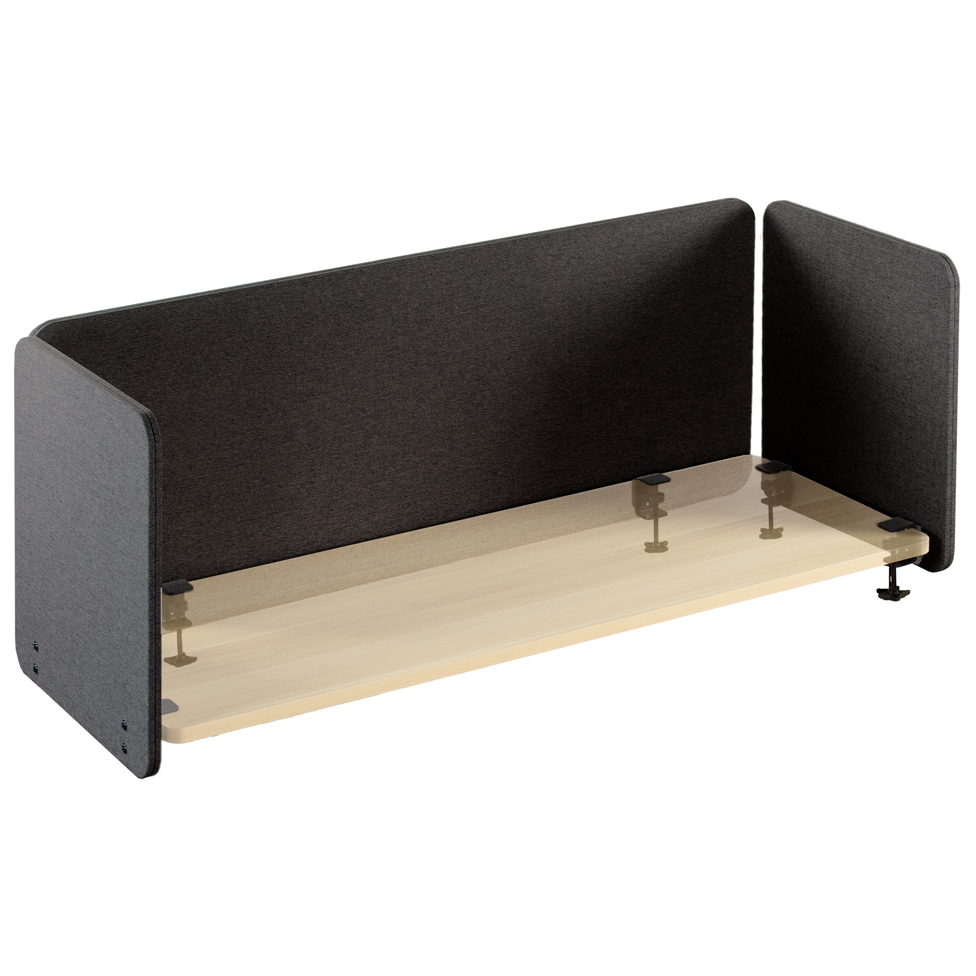 VIVO Dark Gray Clamp-on 60" and 24" Desktop Privacy Panels (3 Panels ...