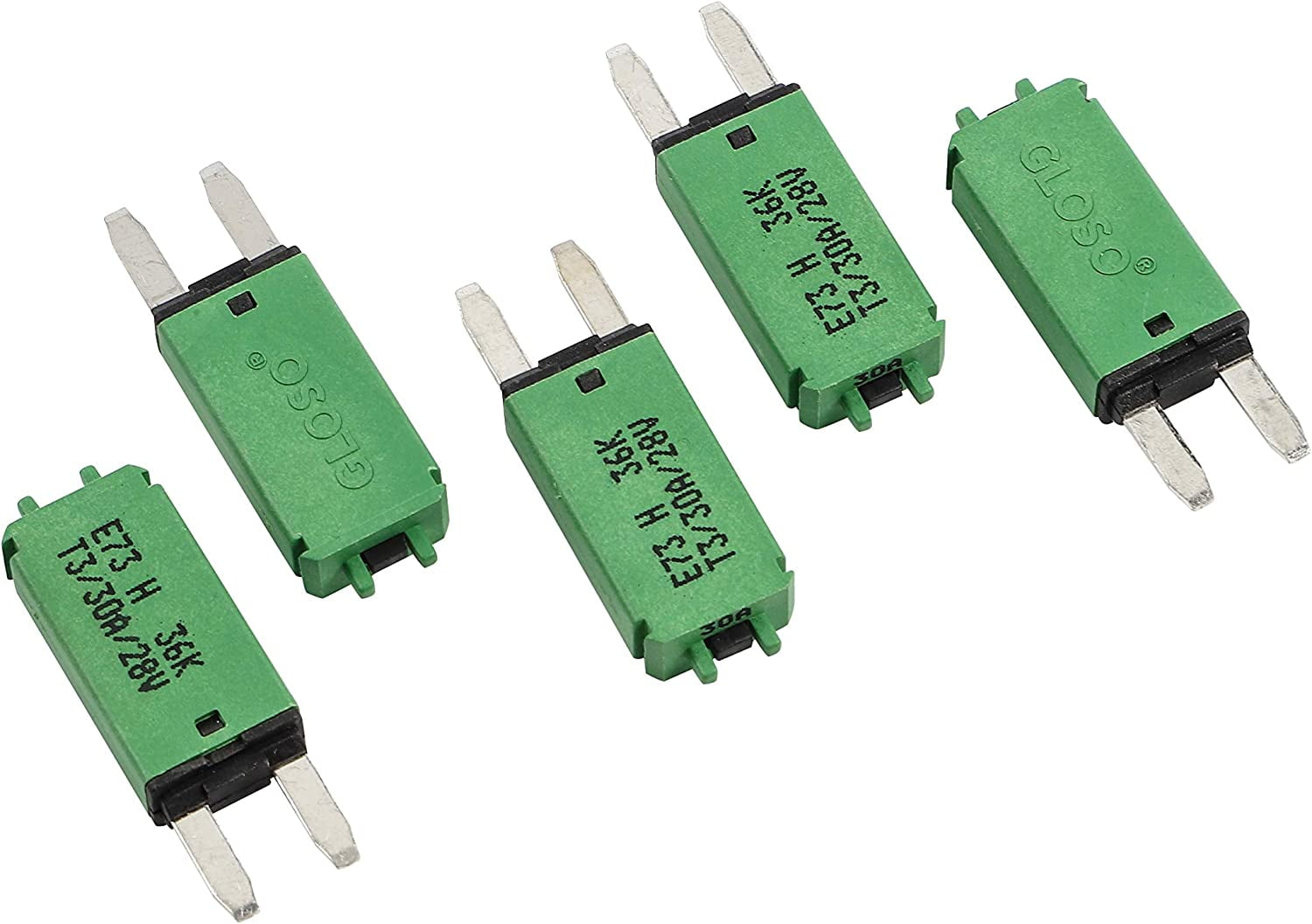 GLOSO E73 Mini ATM 30 Amp Circuit Breakers Manaul Reset (T3) - 5 Pack ...