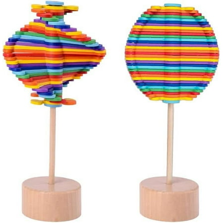 SHAR Wooden Lollipop Decompression Toys, Giant Rotating Art Lollipop ...