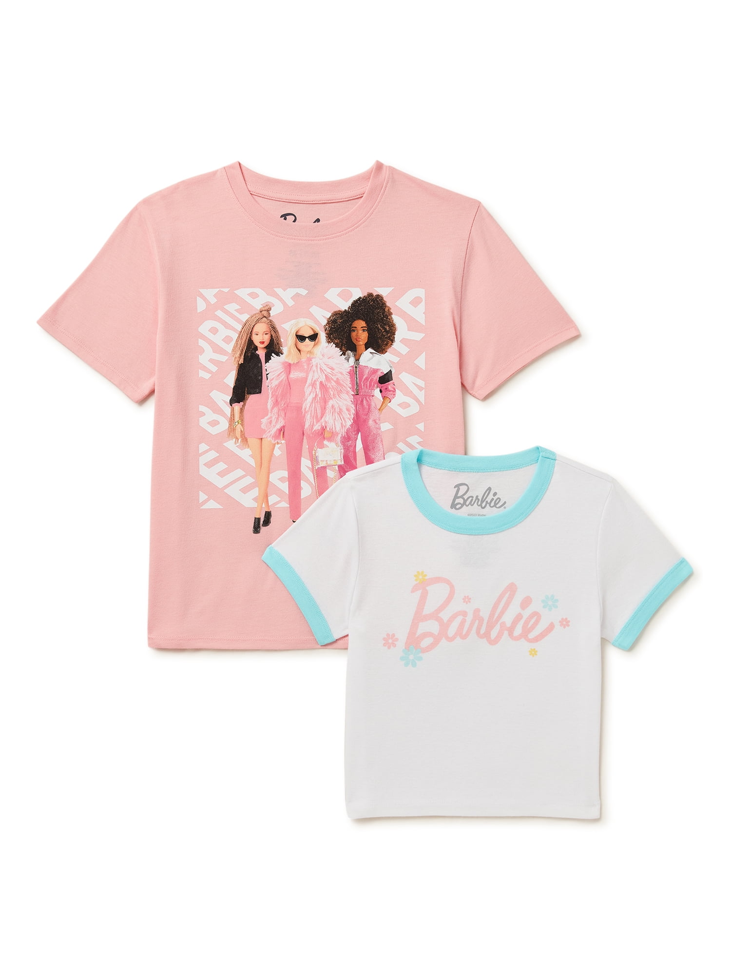 Barbie Girls T-Shirt, 2-Pack, Sizes 4-16 - Walmart.com