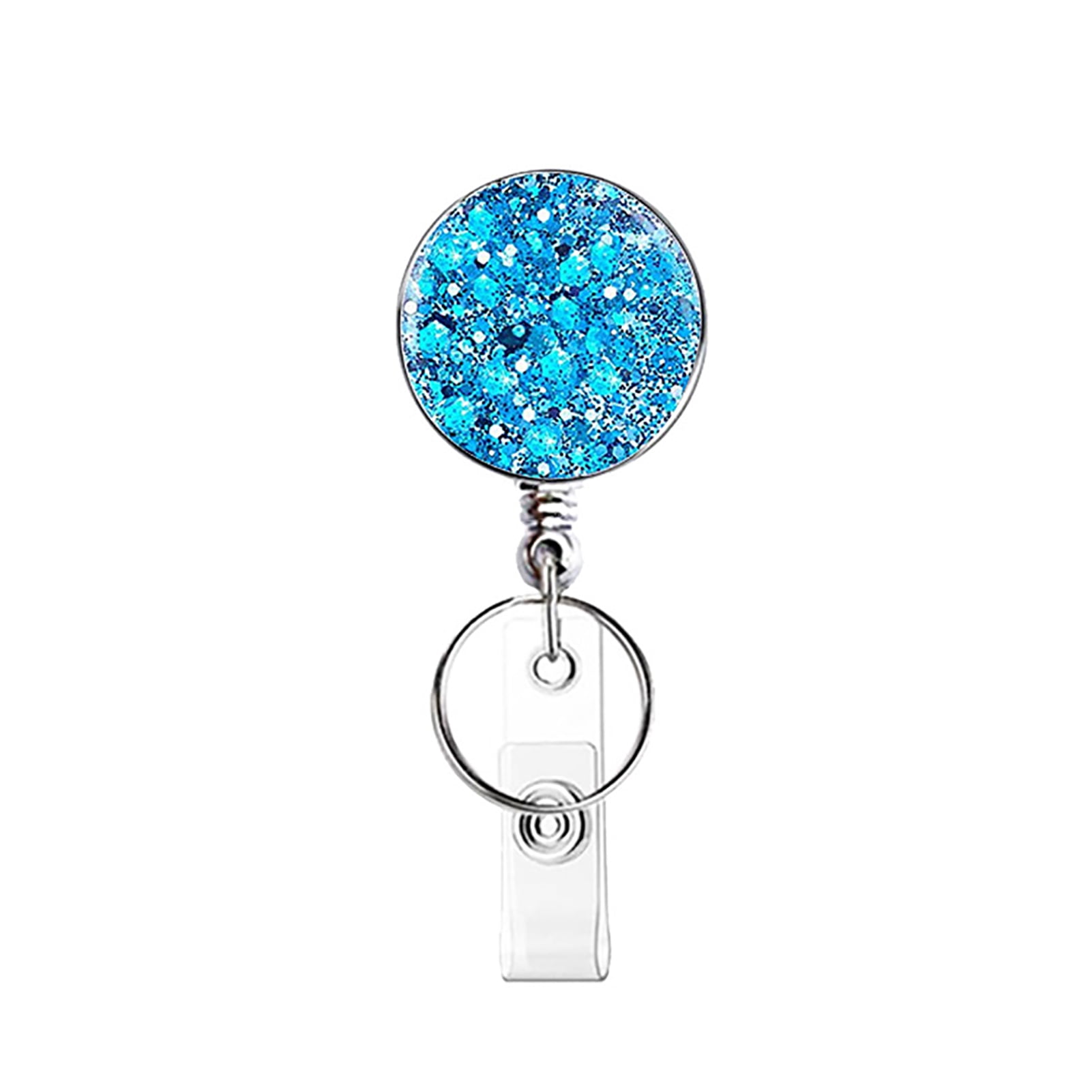 Hadanceo Nurse Badge Holder Clip Glitter Retractable Fixing Round Pull ...