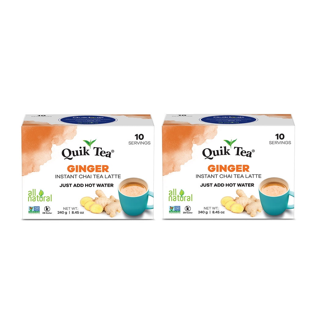 QuikTea Ginger Chai Tea Latte - 20 Count (2 Boxes of 10 Each ...