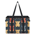 ADECORIVY Colorful Bear Heart Reusable Grocery Bags, Foldable Shopping ...