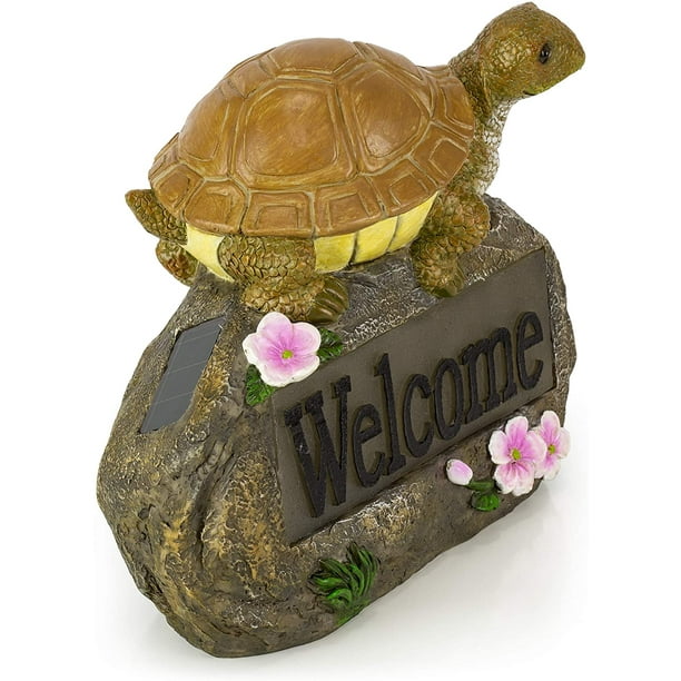 Dawhud Direct | Welcome Turtle Solar Powered Led Outdoor Decor Garden ...
