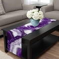 Abstract Marble Texture Table Runner 13x108 Inch White Dark Purple ...