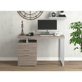 Safdie & Co. 47.25"L 3-Drawers Silver Metal Computer Desk in Dark Taupe ...