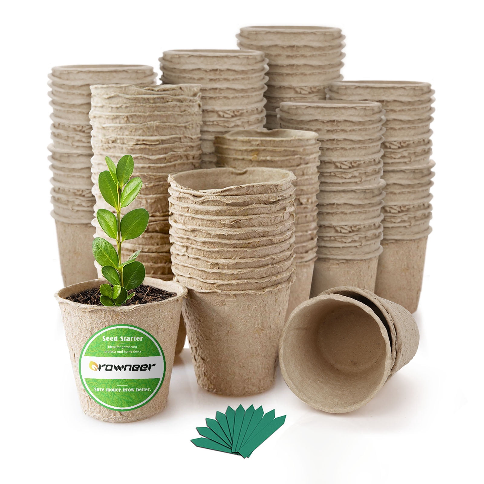 GROWNEER 120 Packs 2.4 Inches Peat Pots Plant Starters for Seedling ...