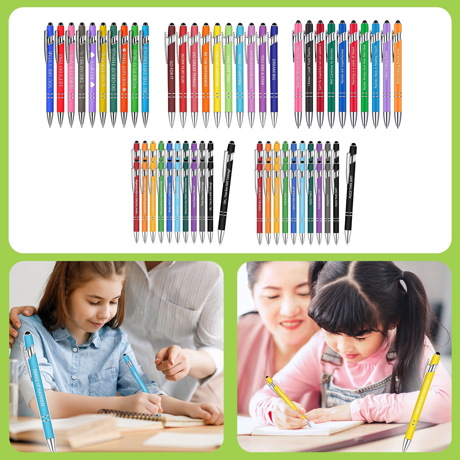 Gotyou 10 Pcs Ballpoint Pens Inspirational Quote Pen Encouraging ...