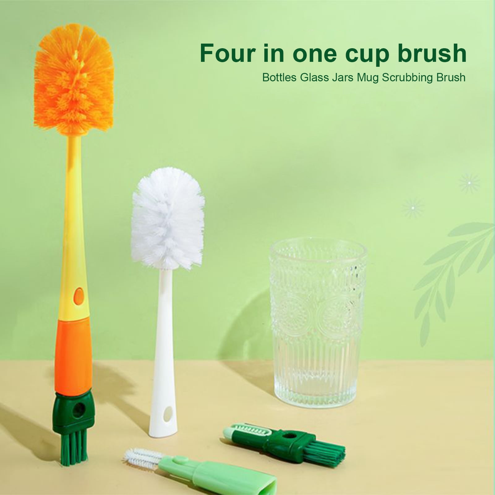 UDIYO Cup Brush Long Handle Comfortable Grip Hanging Hole Flexible Soft ...