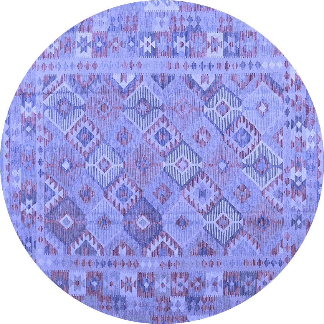 Ahgly Company Indoor Round Abstract Blue Contemporary Area Rugs, 8 ...