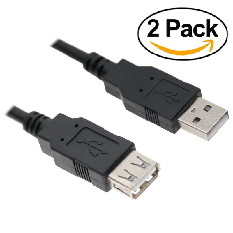 Cable Builders [2-PACK] USB Male to Female Extension Cable (6FT x 2 ...