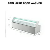 Wilprep Commercial Food Warmer w 6 Stainless Steel Pans Lids Glass ...